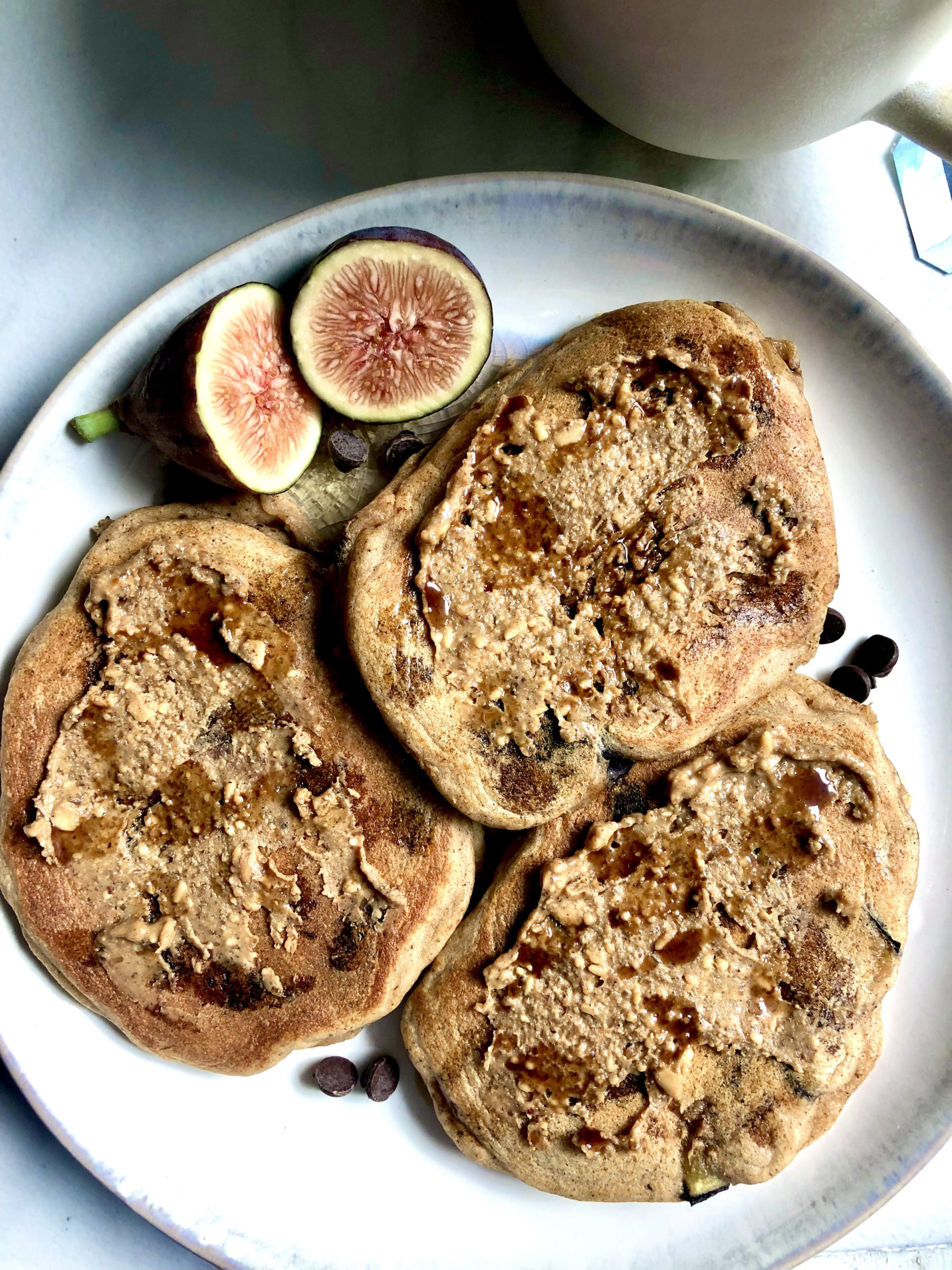 Fig Chai Chocolate Chip Pancakes | MAK and Her Cheese